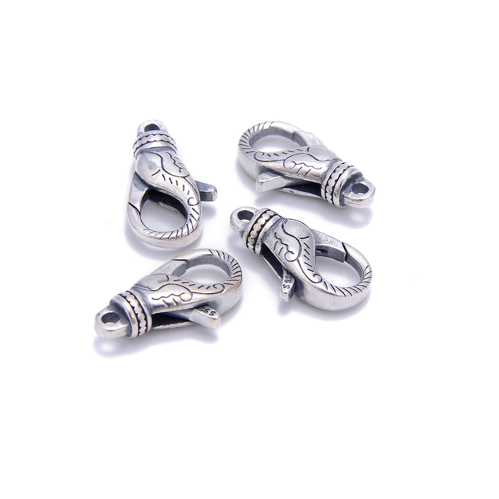 925 Sterling Silver Anti-Silver Color Tree Vein Clasp 10x18mm 1 Piece ...