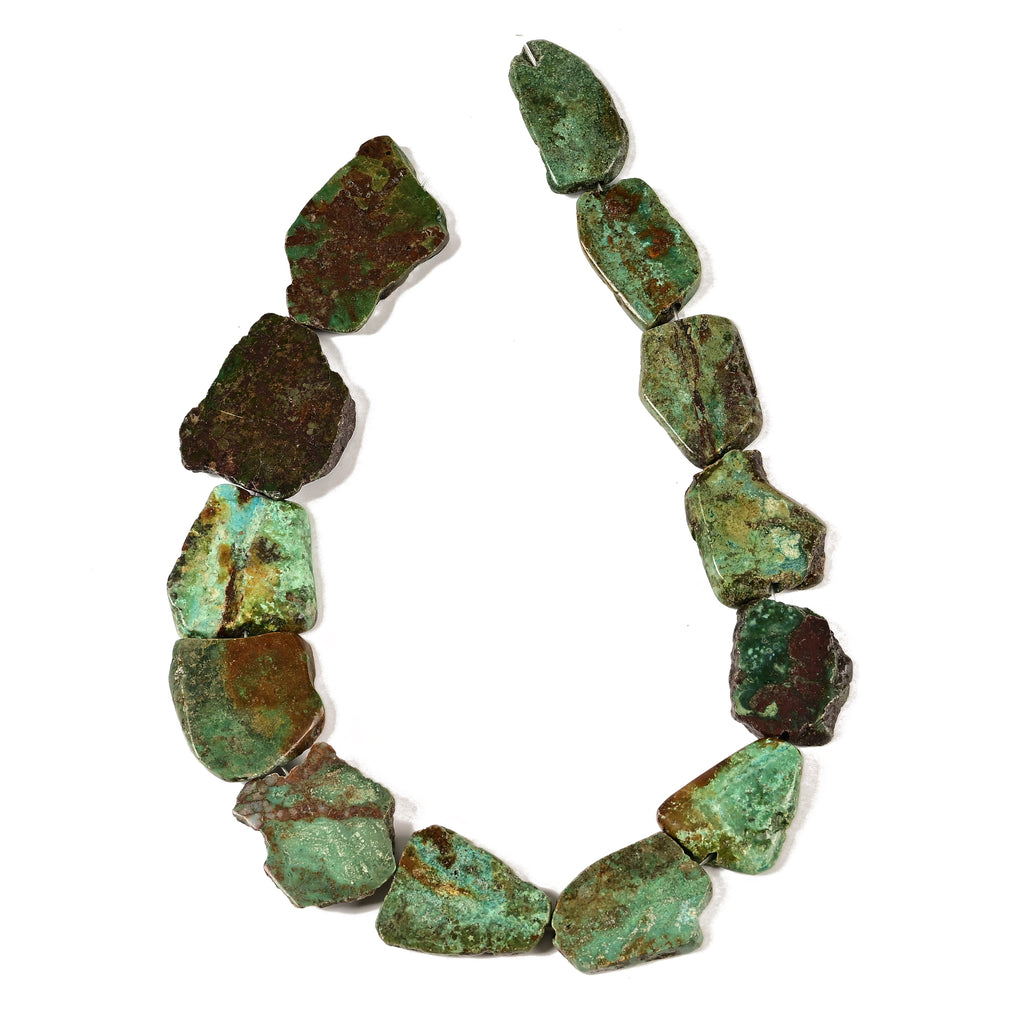 Graduated Natural Turquoise Freeform Slab Slice Beads 15x20-30x40mm 15 ...