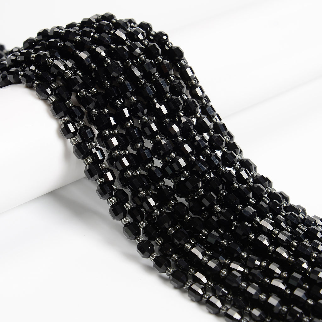 Black Onyx Prism Cut Double Point Beads Size 6mm 15.5'' Strand – CRC Beads