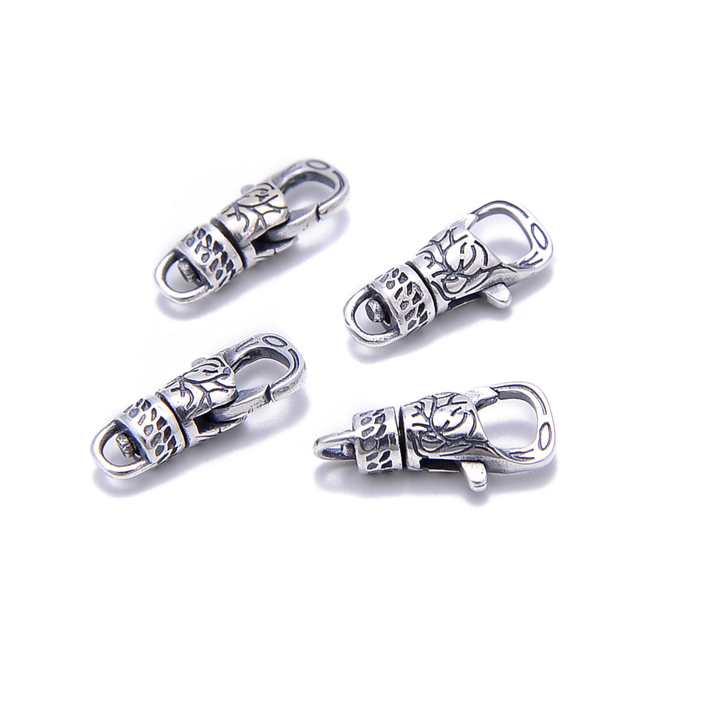 925 Sterling Silver Anti-Silver with Grain Clasp Size 6x15mm 2 Pcs Per ...