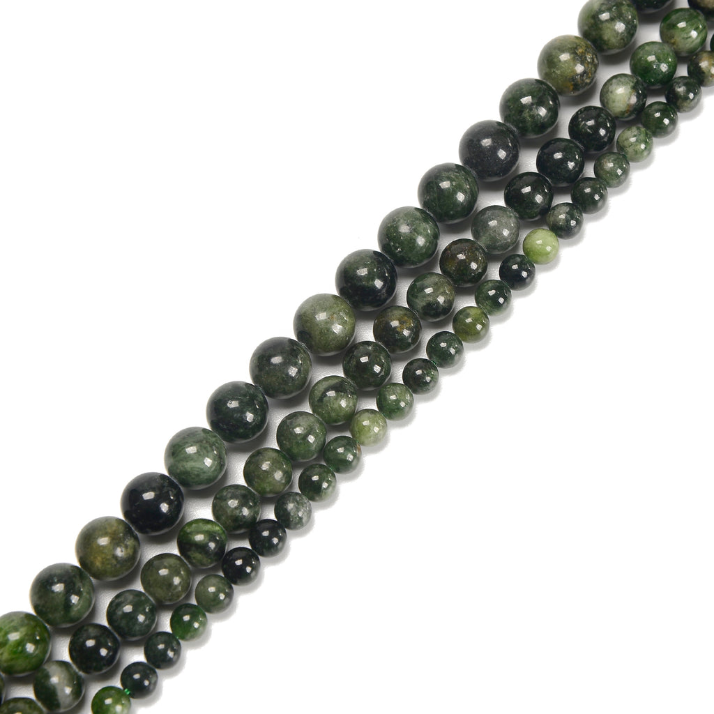 Natural Diopside Smooth Round Beads Size 6mm 8mm 10mm 15.5" Strand ...