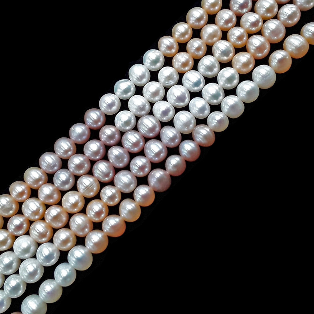 Multi Color Freshwater Pearl Potato Shape Beads Approx 5-6mm 15.5" Str ...