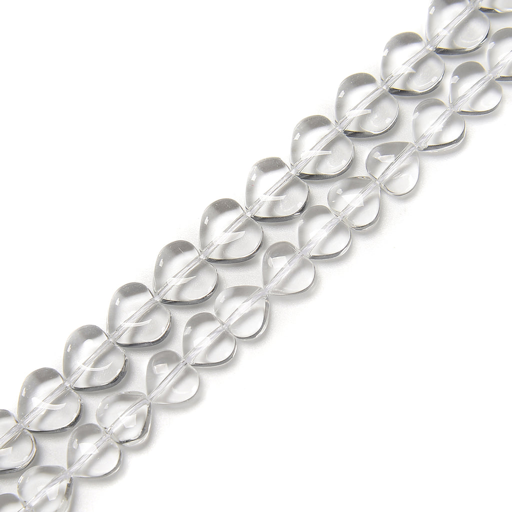 Clear Crystal Glass Heart Shape Beads Size 8mm 10mm 15.5'' Strand – CRC ...